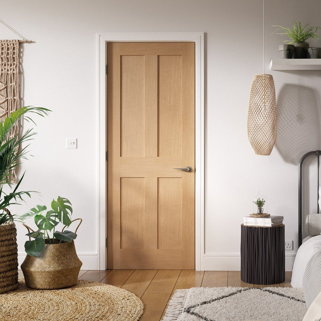 London Flat 4P Unfinished Oak Internal Door | UK Oak Doors | UK Oak Doors