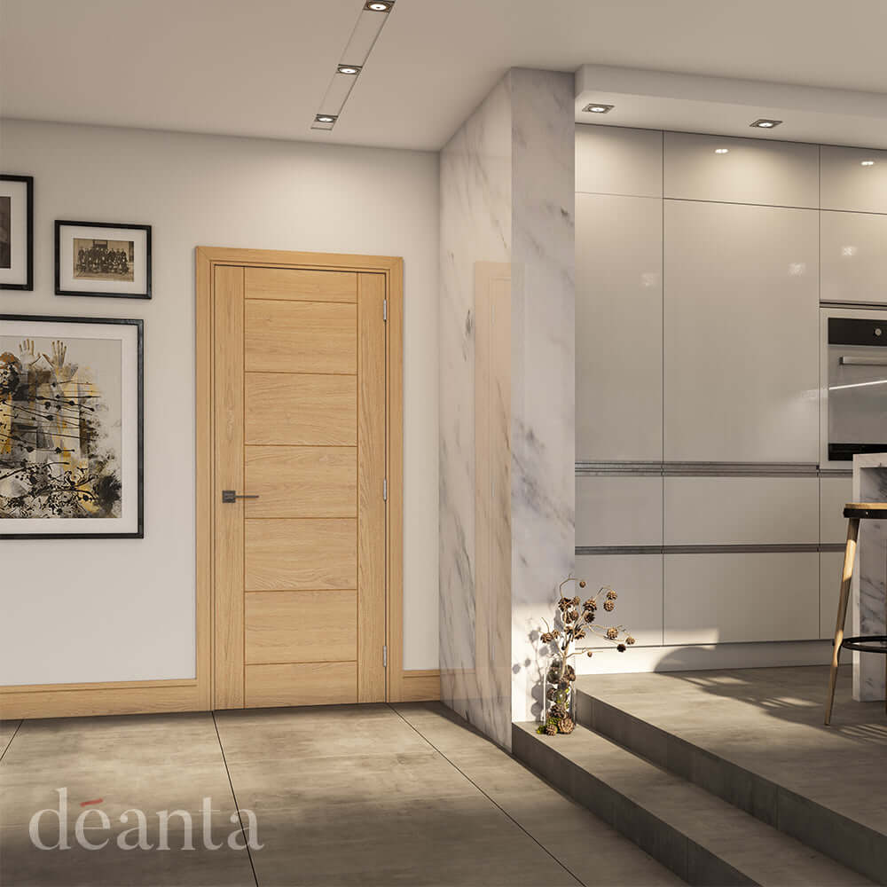 Deanta Seville Prefinished Oak FD60 Fire Door | UK Oak Doors