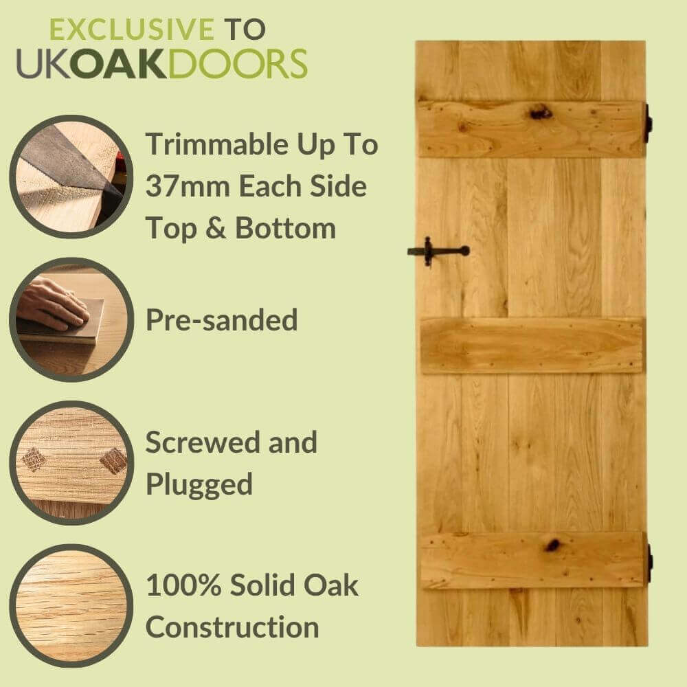 Solid Oak Barn Door - UK Oak Doors