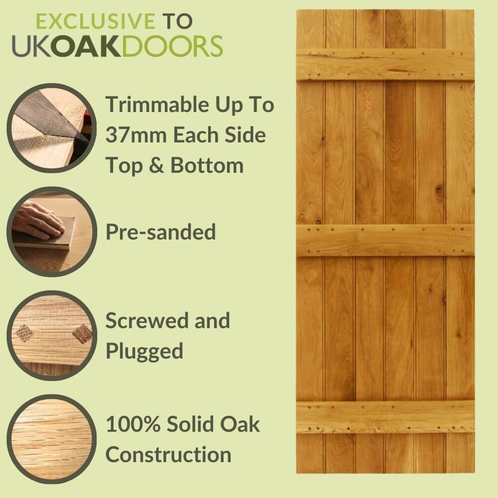 Solid Oak Ledge With Optional Braces Single Sliding Door Kit | UK Oak ...